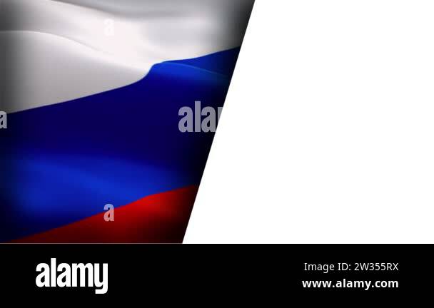 Russian flag video waving in wind gradient background for text ...