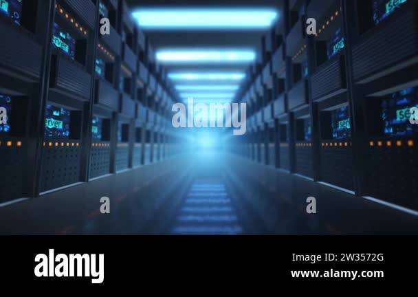 3D animation Background, Data Center Server Room Stock Video Footage ...