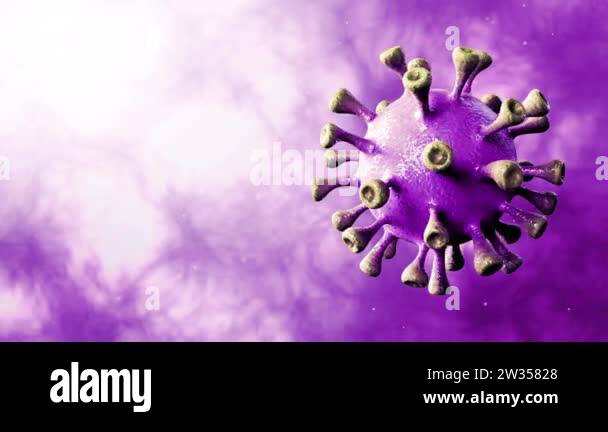 Corona Virus Violet Rotation spinning in center Isolated with Dinamic ...