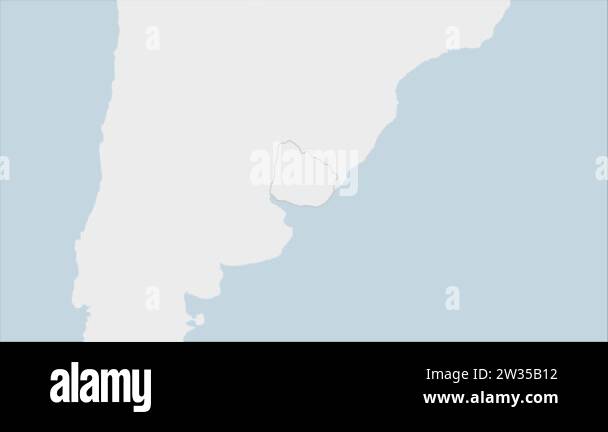 Uruguay map highlighted in Uruguay flag colors and pin of country ...