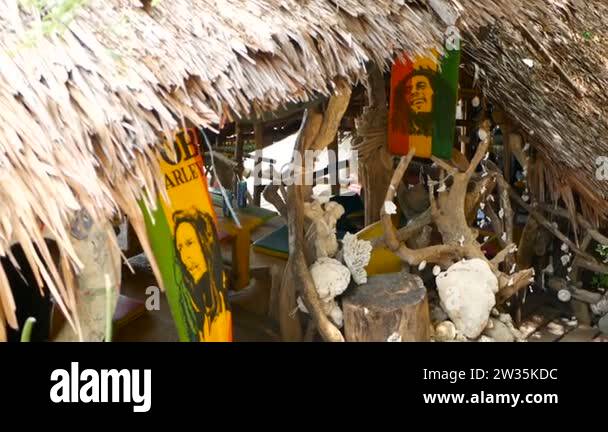 Relaxing jamaican cannabis rasta marijuana reggae bar on the tropical ...