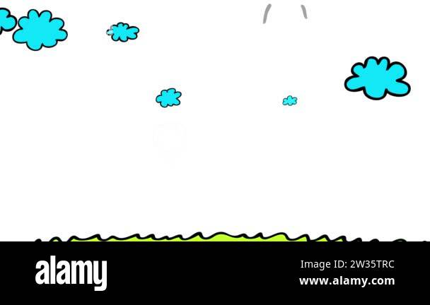 Bounce Spring Scale And Slide Animation Of Cute Drawing With Four Kids ...