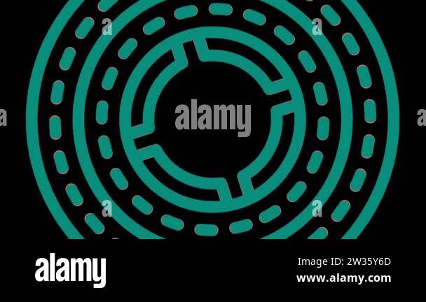 Colored graphic object on a minimal black background, which rotates ...