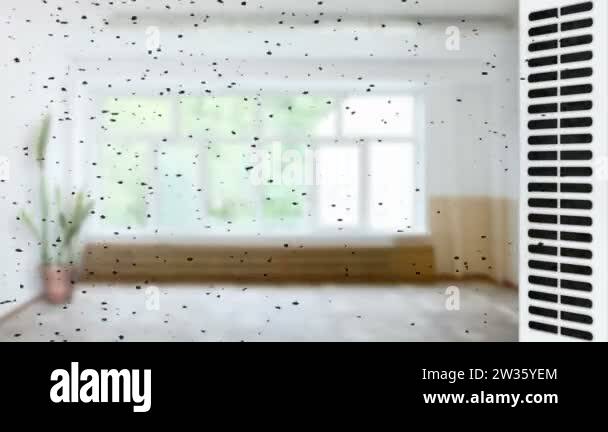 Dust or dirt from the ventilation grill in the office. Room pollution ...