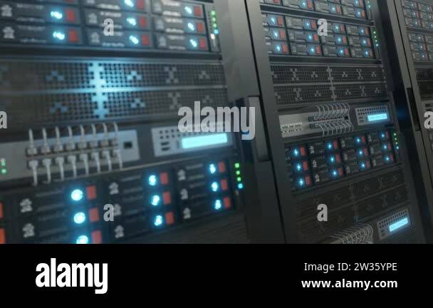 Close the server rack cluster in the data center with the selected ...