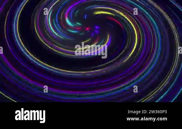 Spiral of Neon Lights colorful animation transition. 3d abstract neon ...