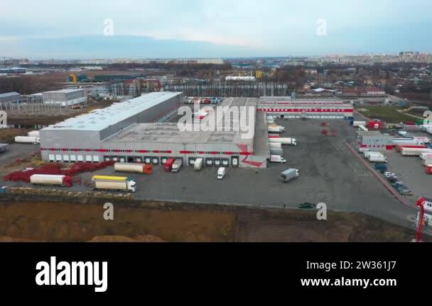 aerial view of mail delivery terminal, Aerial view of Cargo terminal of ...