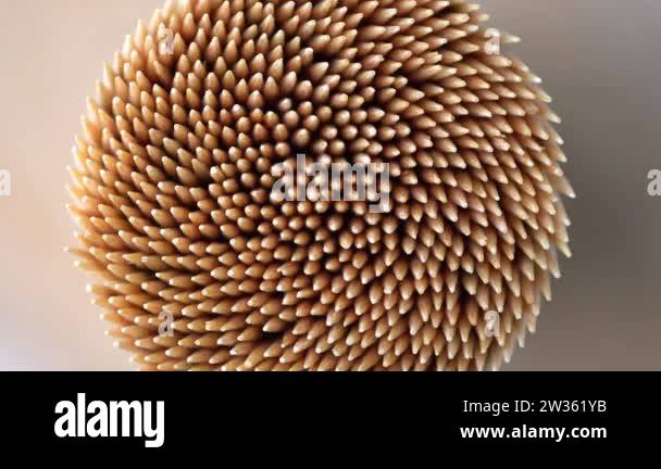 Wooden toothpicks or cocktail sticks extreme close up. Hand picks made ...