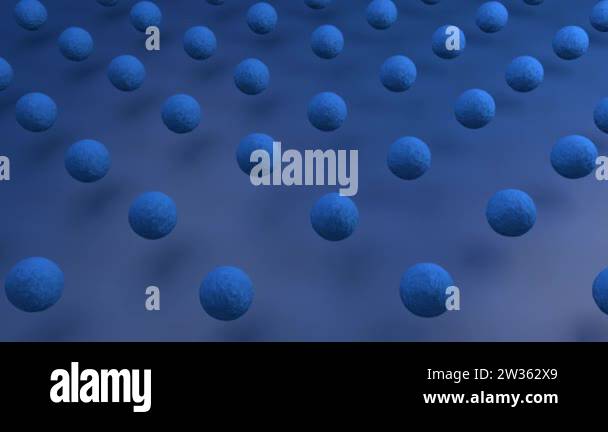 3D animation, blue background and many spheres turning into covid-19 ...
