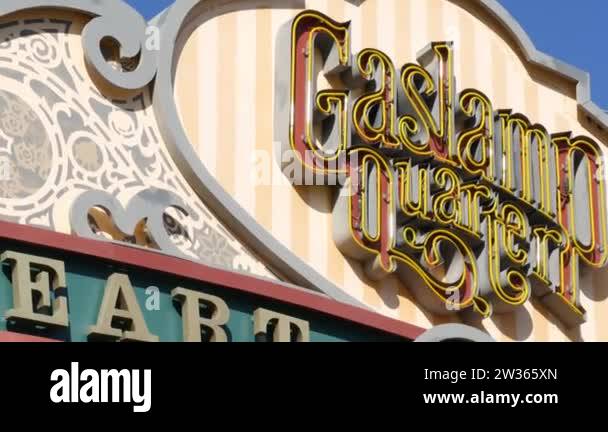 SAN DIEGO, CALIFORNIA USA - 13 FEB 2020: Gaslamp Quarter historic ...