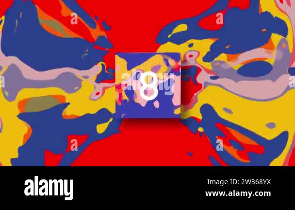 Ten seconds Countdown. 3D liquid colorful cube box ten to zero number ...