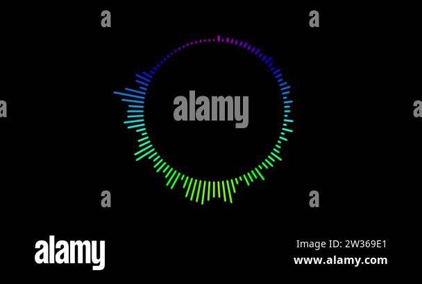 4k animation of a circle with color reactive audio spectrum waveform. Audio waveform ...