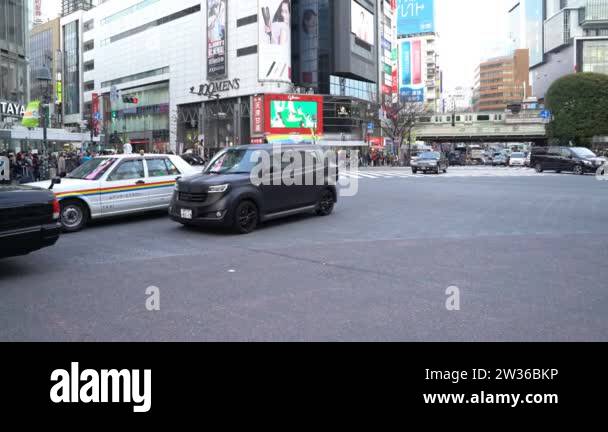 Shibuya, Tokyo, Japan - April 2, 2017: B-roll cinematic establishing ...