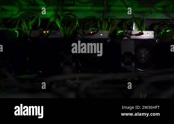 Large wired internet datacenter storage. Cryptocurrency mining ...