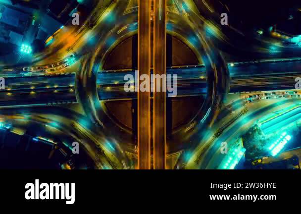 4k, Time lapse expressway top view, Circl Road traffic an important ...