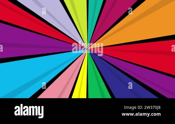 Retro vintage rays striped background in pop-art style video.Comic book ...
