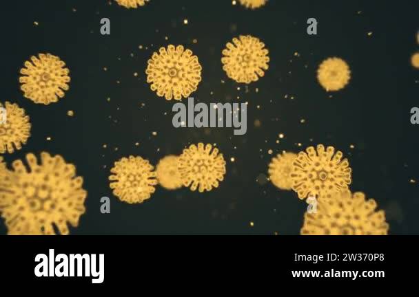 COVID19 coronavirus concept visualization. Virus cells are inside ...
