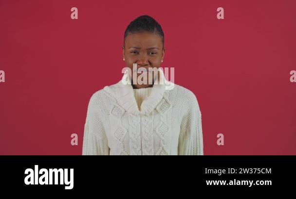 Portrait of female sad vexed face human emotions evil rejection ...