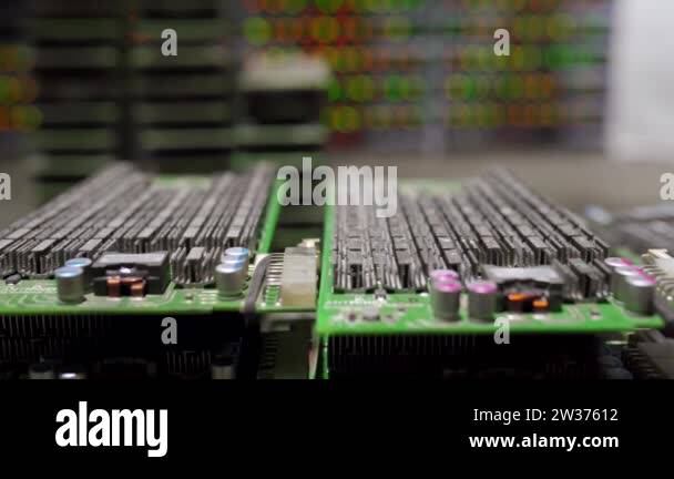 ASIC electrical circuit boards with radiators in repair service center ...