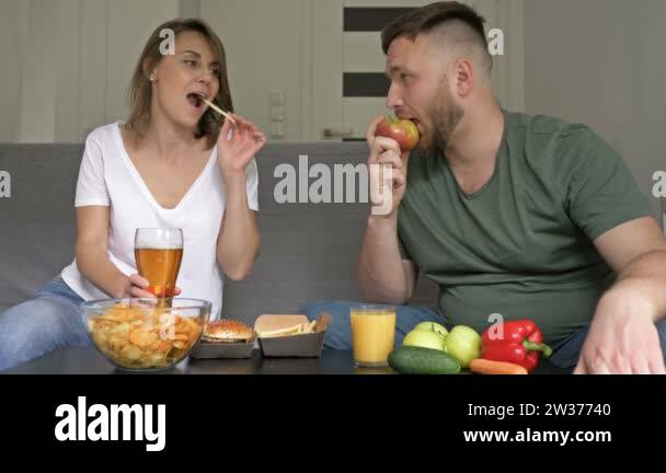 Overweight man eat vegetables fruits Stock Videos & Footage - HD and 4K ...