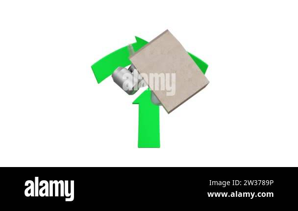 Video. Animation. Ecology. Recycling. Recycling symbol revolves around ...