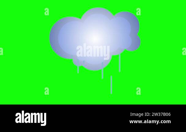 2d Animation motion graphics showing a cloud with raindrops. Rainy ...