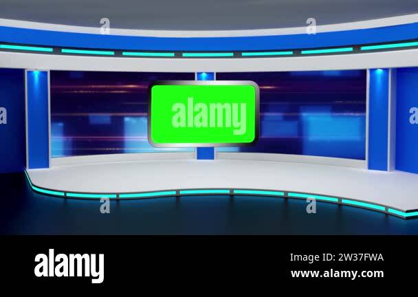 Virtual News Studio Set Green Screen Stock Video Footage - Alamy