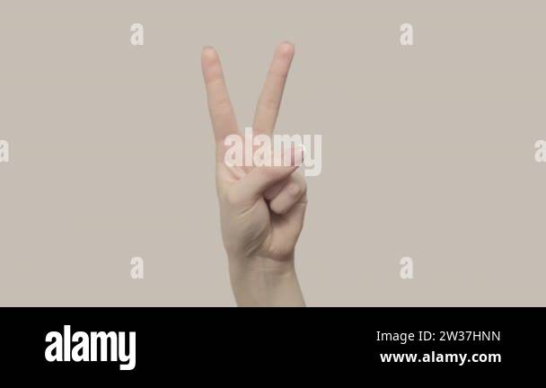 v sign peace victory set 2 female hand gestures Stock Video Footage - Alamy