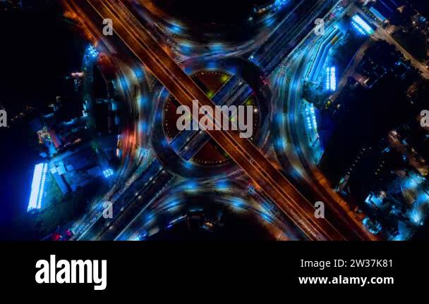 4k, Time lapse expressway top view, Circl Road traffic an important ...