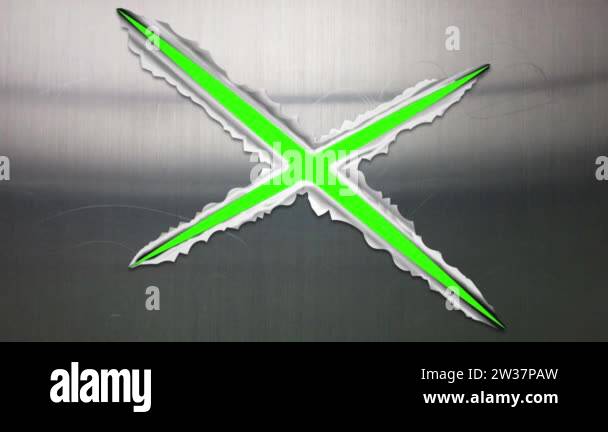 The slit is a check mark that appears on a metal background Stock Video ...