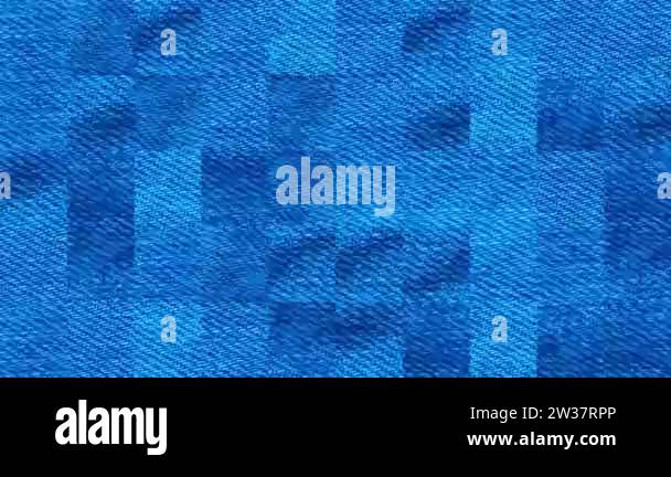 Abstract video of mosaic textures from elements of blue fabric in a ...