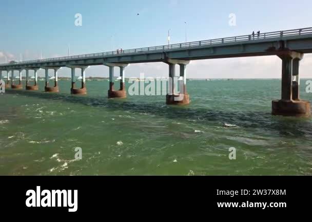 Rameshwaram, India - Circa December 2019. View of Pamban bridge in ...
