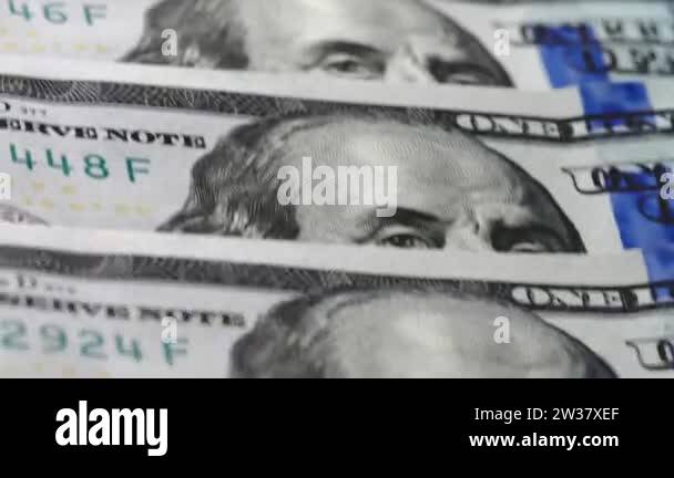 Looped counting of usd dollars. Cash money printing press. Calculation ...