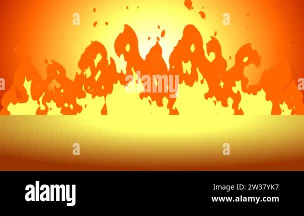 Cartoon Fire Of Raging Flames. 4K Animation Video Motion Graphics With ...