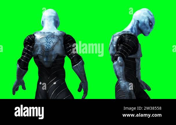 Military alien animation. Phisical, motion blur. Realistic 4k green ...
