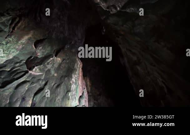 4K, Beautiful natural limestone cave in Malaysia. Entrance to Dark Cave ...