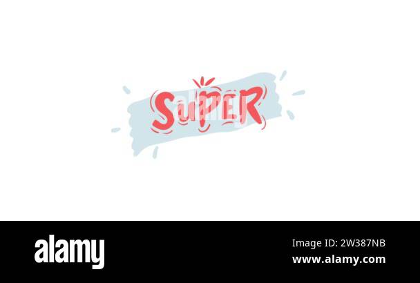 Lettering Super. Lettering Approval. Red letters. hand drawing SUPER ...