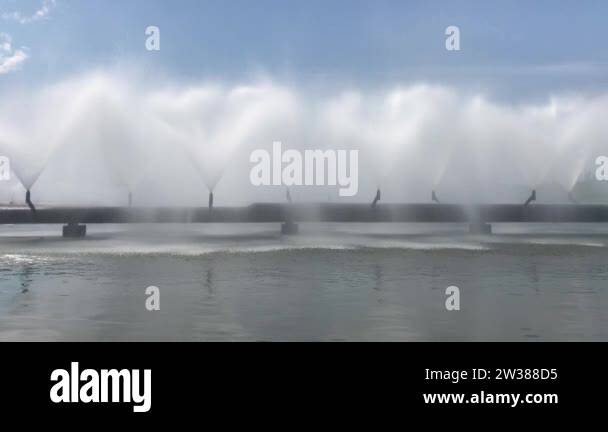 Production facility splash pool that serve for cooling the process ...