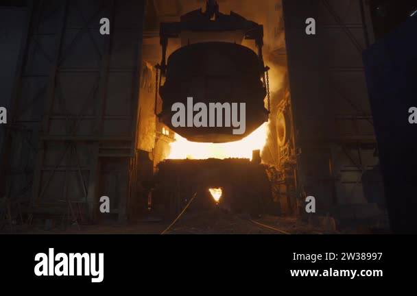 Steelmaking, furnace view for steel melting, process of loading scrap ...