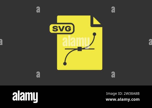 Yellow SVG file document. Download svg button icon isolated on grey ...