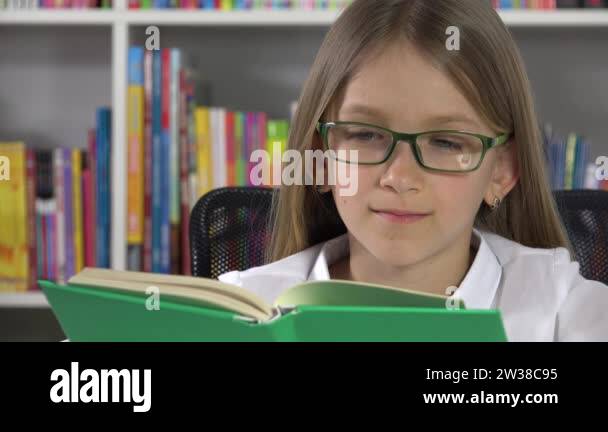 Kid Studying Reading Book in Class, School Child Portrait Learning at ...