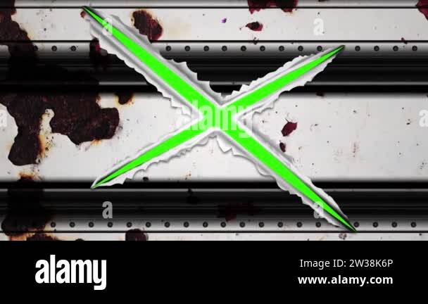 The slit is a check mark that appears on a metal background Stock Video ...