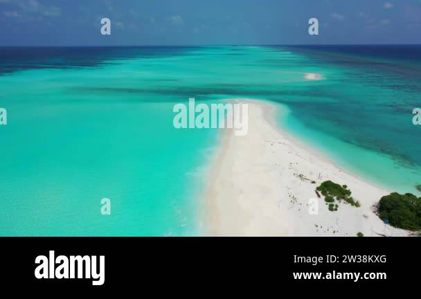 White sand path in transparent sea. Summer vacation scene in ...