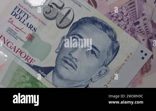 Singapore banknotes (50 SGD), close up. rotating banknote Stock Video ...
