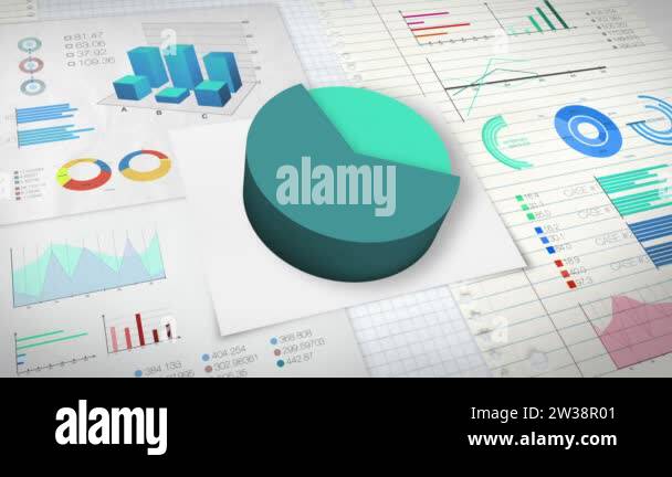 80 percent Pie chart with various economic finances graph version 2 (no ...