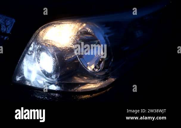 Flashing direction indicator on a car. Car headlight. Car Blinker Light ...