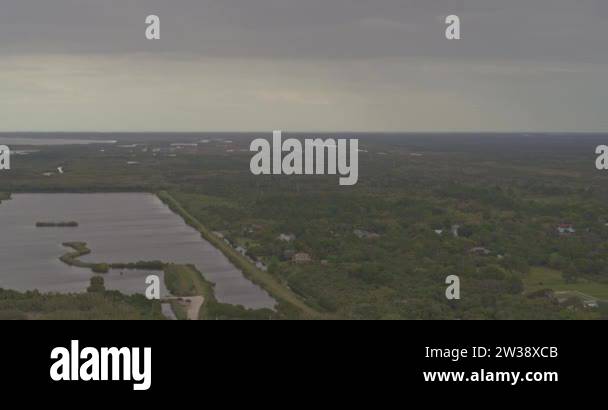 Merritt Island Florida Aerial v3 left to right panning drone view from ...