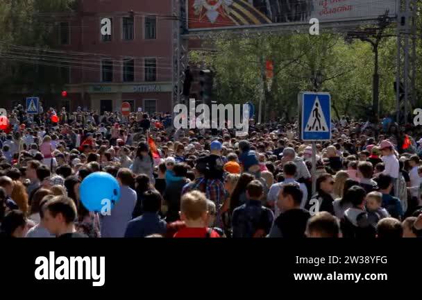 People crowd at parade dedicated to the 70th Anniversary of victory in ...