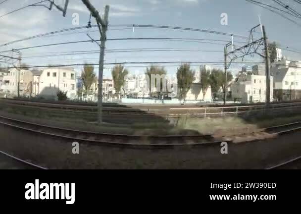 A side view of the train at JR Yamanote line in Tokyo Stock Video ...