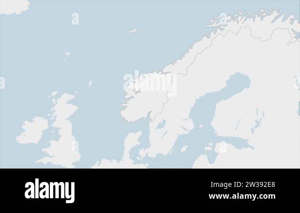 Norway map highlighted in Norway flag colors and pin of country capital ...